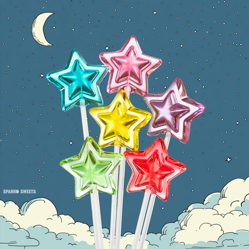 Star Lollipops Handcrafted Fresh in USA by Sparko Sweets