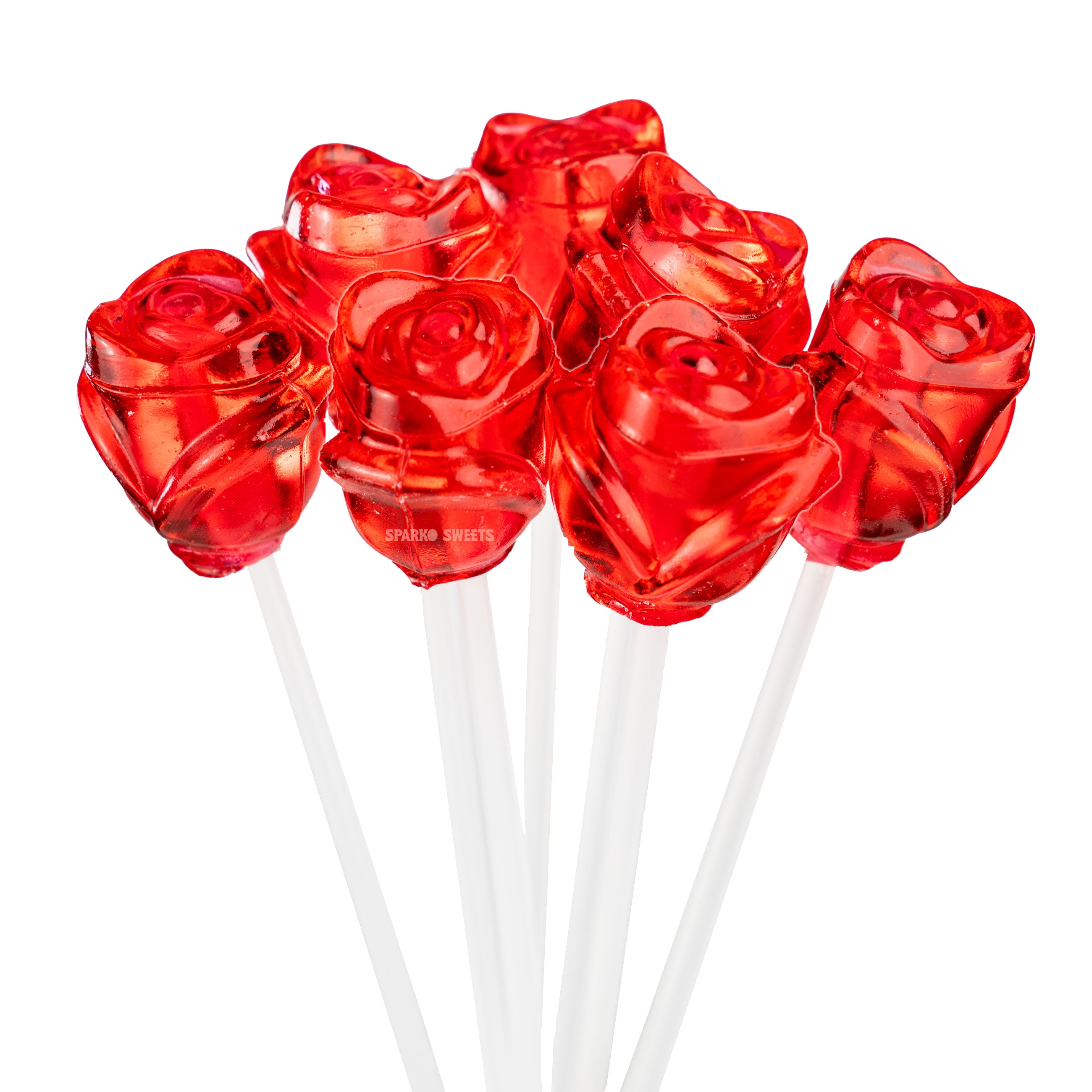 Red 3D Rose Lollipops Long-Stem Twinkle Pops for Valentines Day Candy ...