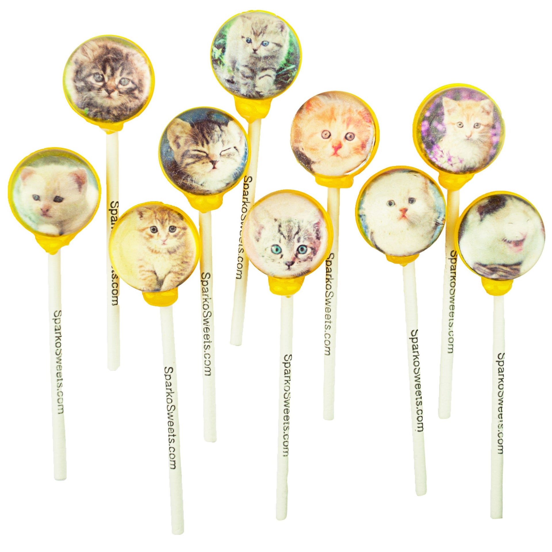 Kitten and Cat Lollipops for Birthday Party Favors and Gifts – Sparko ...